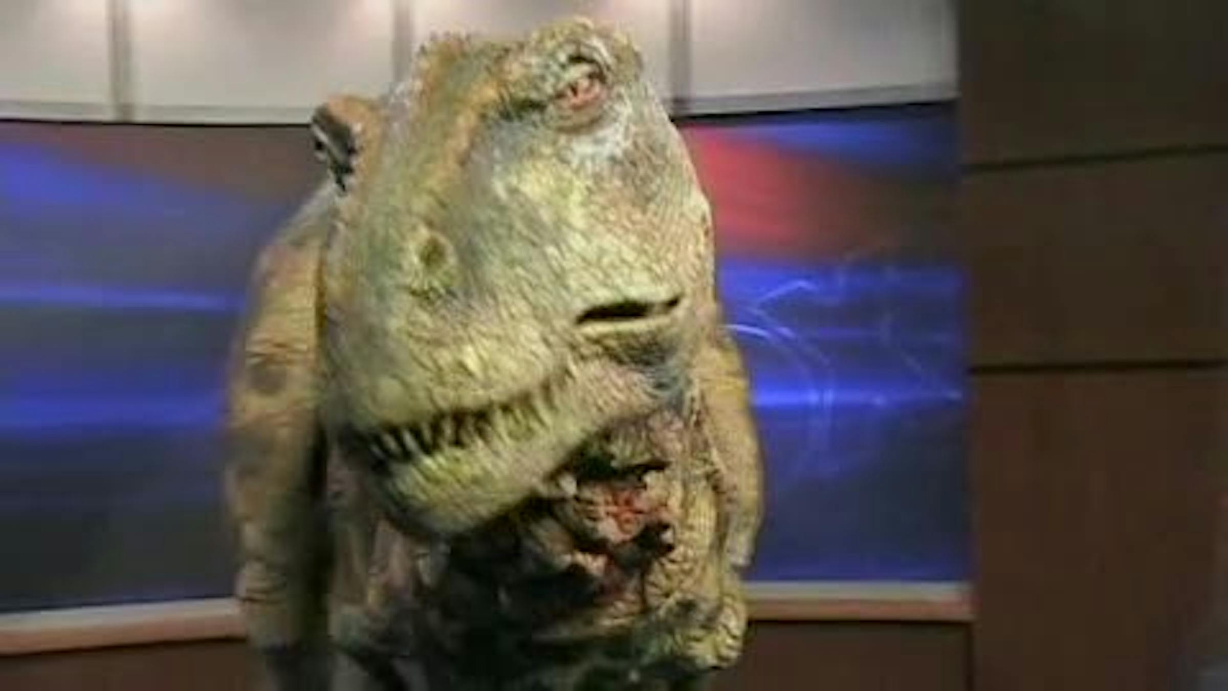 Whew! Baby T-Rex nearly chomped on C.J.'s camera